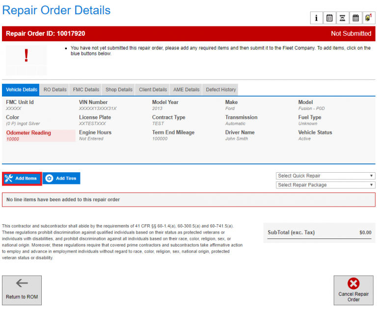 Adding Items To An RO | Auto Integrate