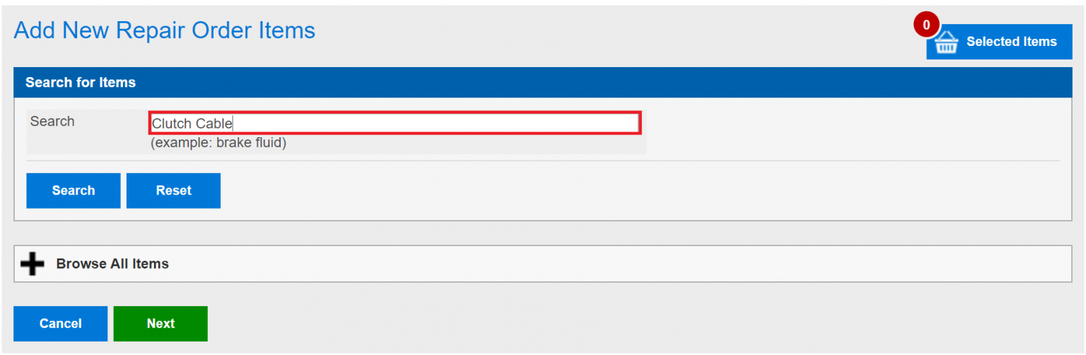 Adding Items To An RO | Auto Integrate