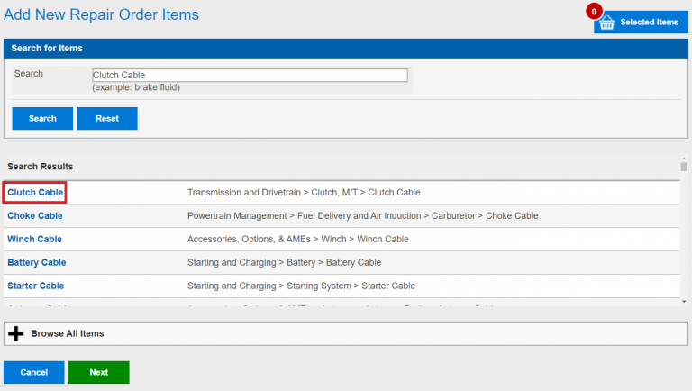 Adding Items To An RO | Auto Integrate